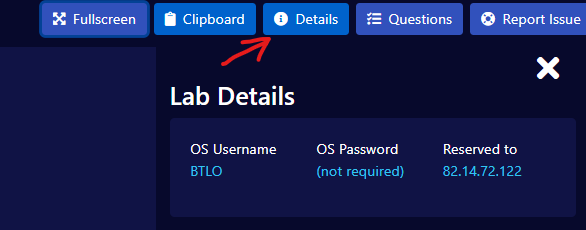 Lab Login Credentials – Security Blue Team Support